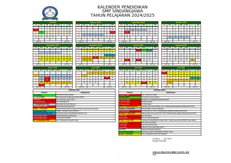 Kaldik SMP SINWA 2024-2025 | PDF