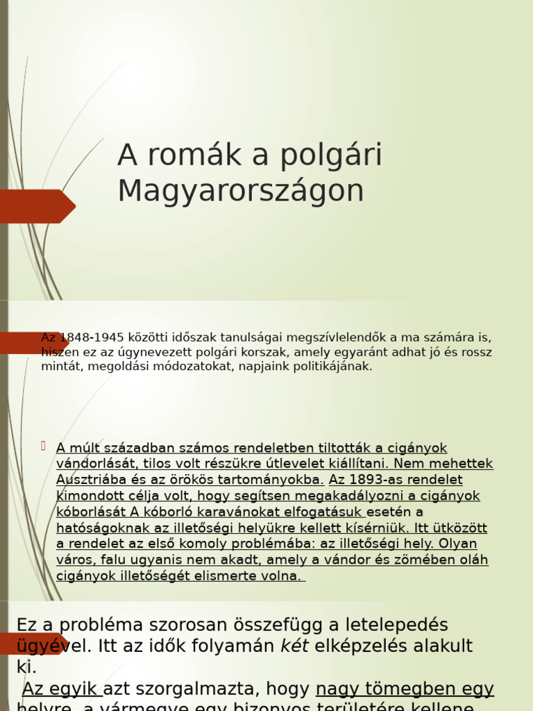 A Romák A Polgári Magyarországon | PDF
