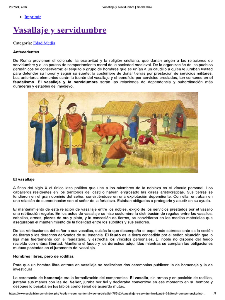 Feudalismo Vasallaje Final Medieval 2 | PDF