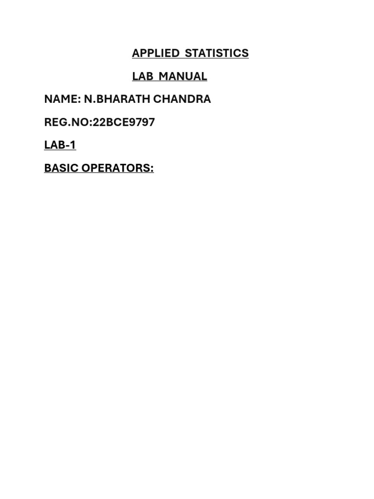 Applied Statistics | PDF