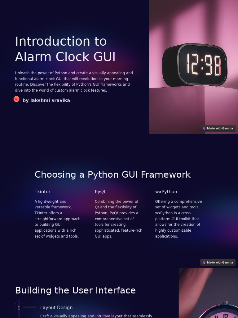 Introduction To Alarm Clock GUI | PDF