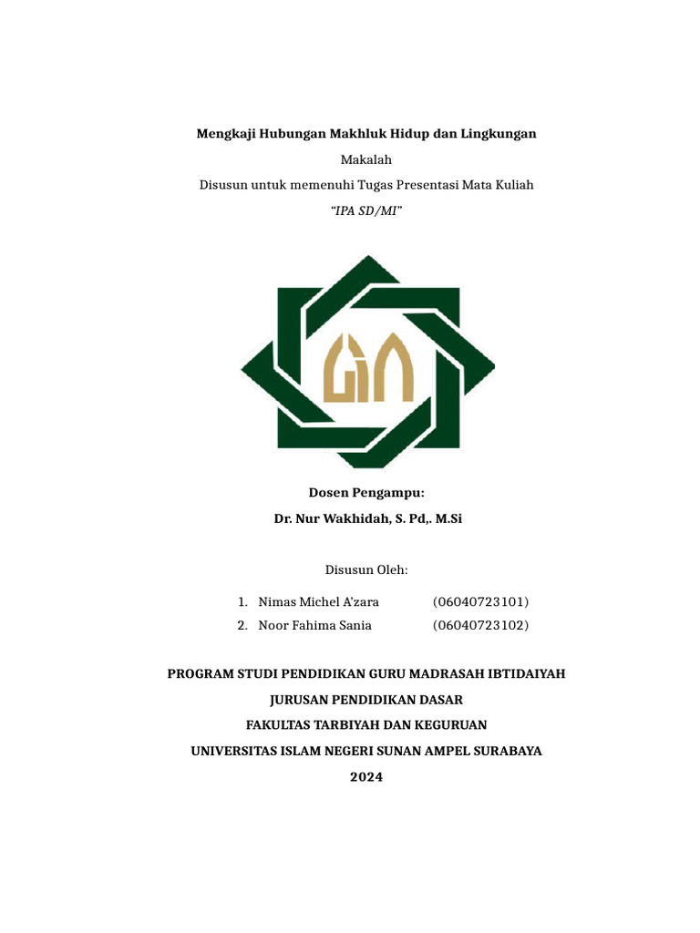 Mengkaji Hubungan Makhluk Hidup Dan Lingkungan | PDF