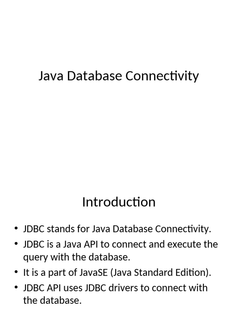 Java Database Connectivity | PDF