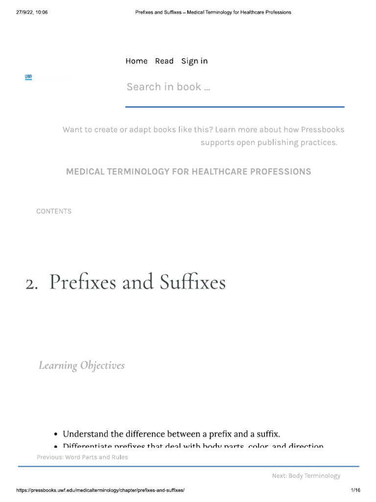 Medical Prefixes and Suffixes | PDF