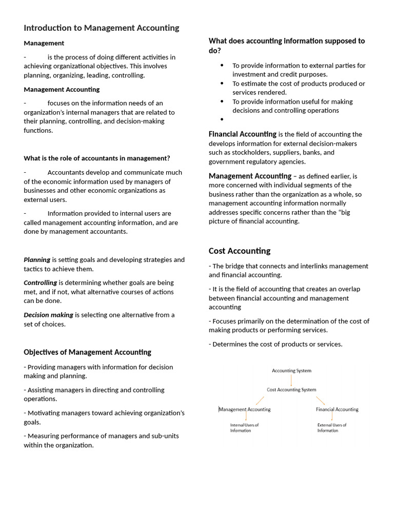 Introduction To Management Accounting | PDF