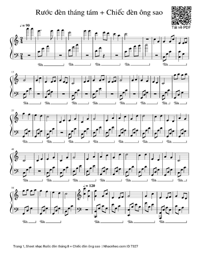 Piano Ruoc Den Thang 8 + Chiec Den Ong Sao | PDF