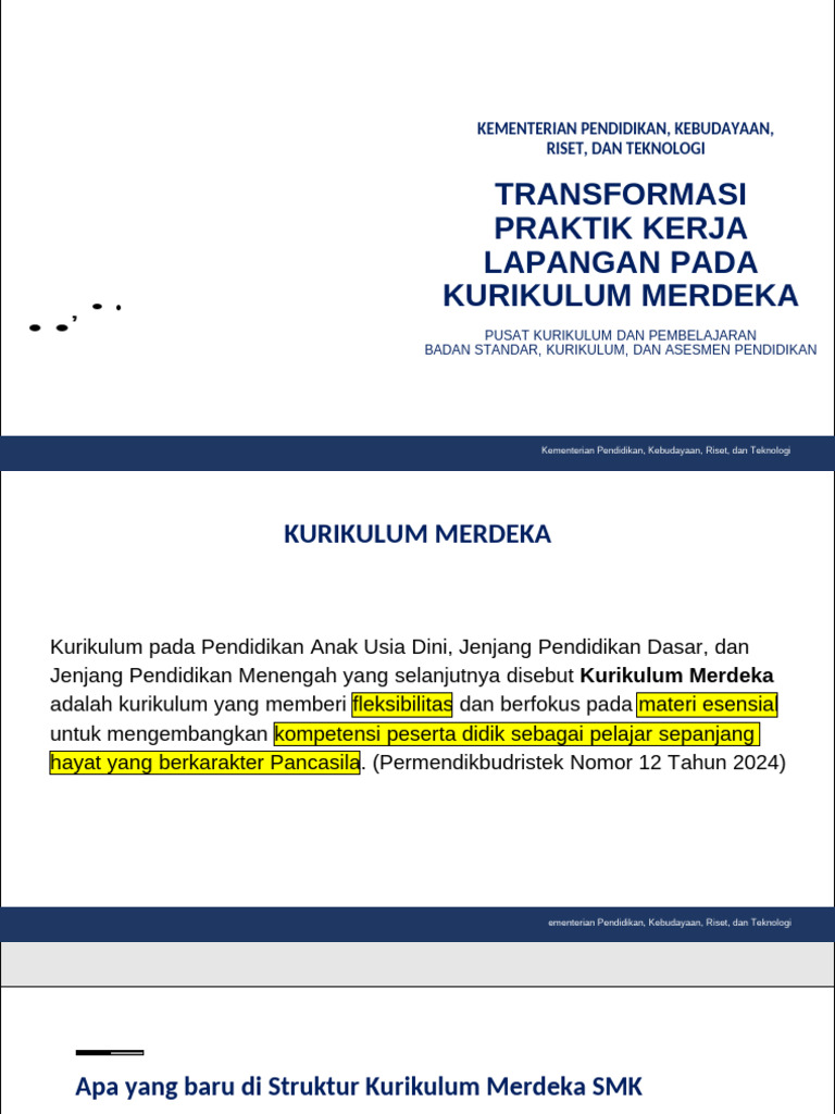 PRAKTIK KERJA LAPANGAN PADA KURIKULUM MERDEKA - Taufiq Damarjati - 11 Juni 2024 | PDF
