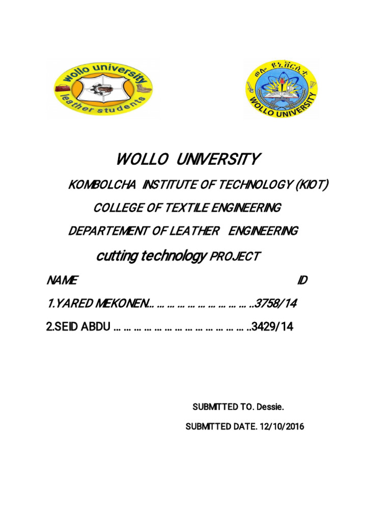 WOLLO UNIVERSITY Cutting Technology 2 | PDF