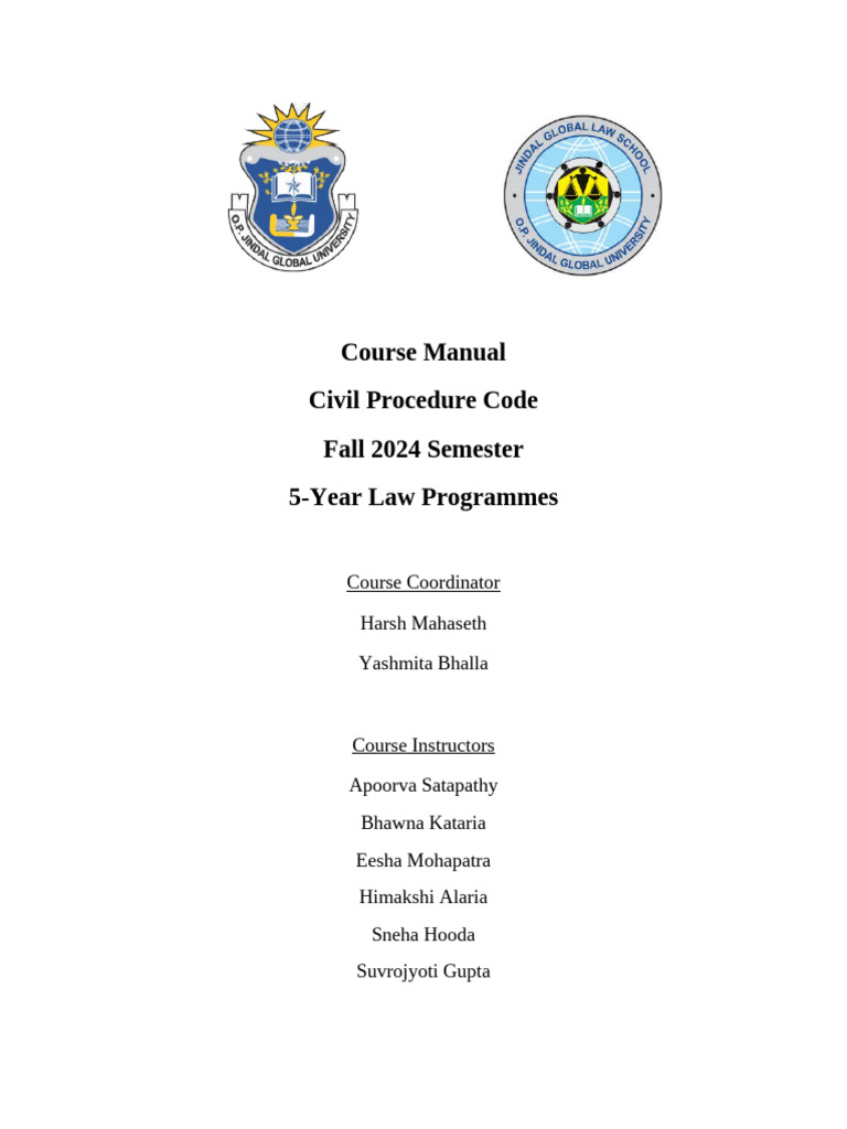 Course Manual - CPC Fall 2024 | PDF