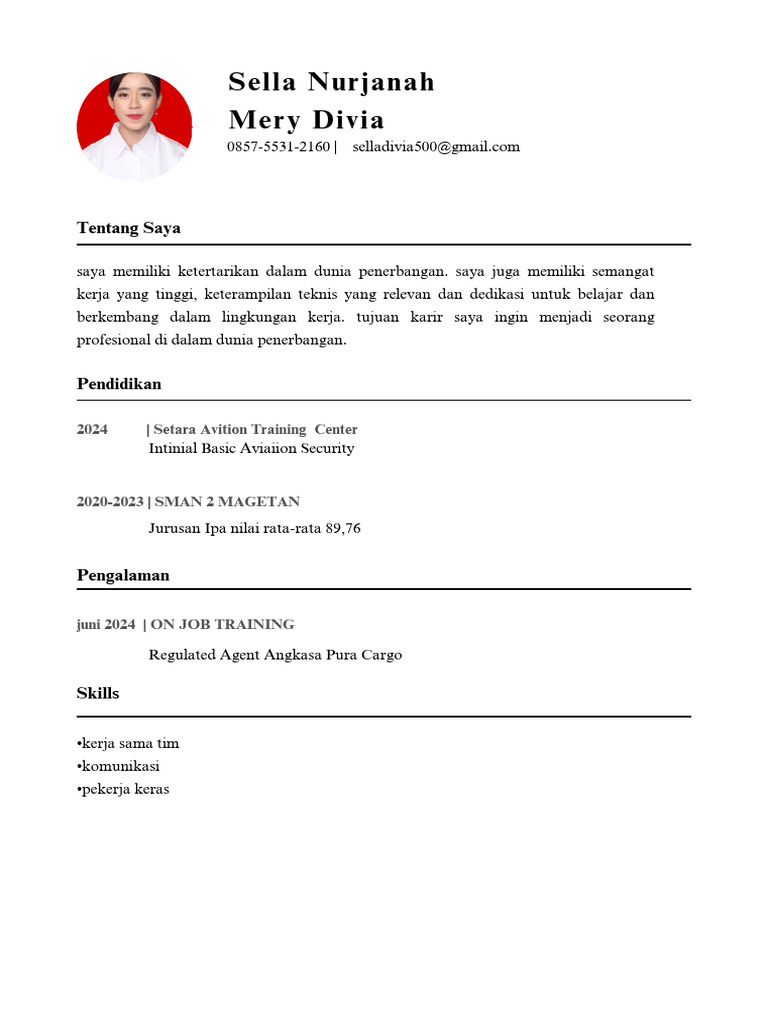 Cv. Sella Nurjanah - 20240610 - 203808 - 0000 | PDF