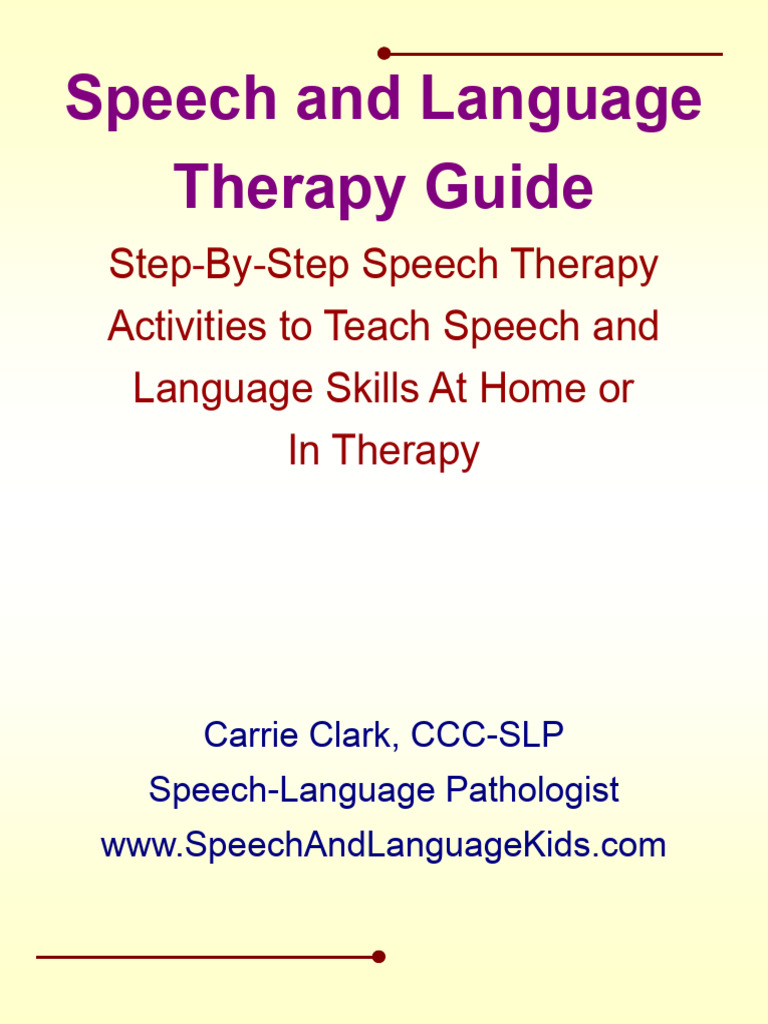 Speech and Language Therapy Guide, Expanded Edition, Complete | PDF