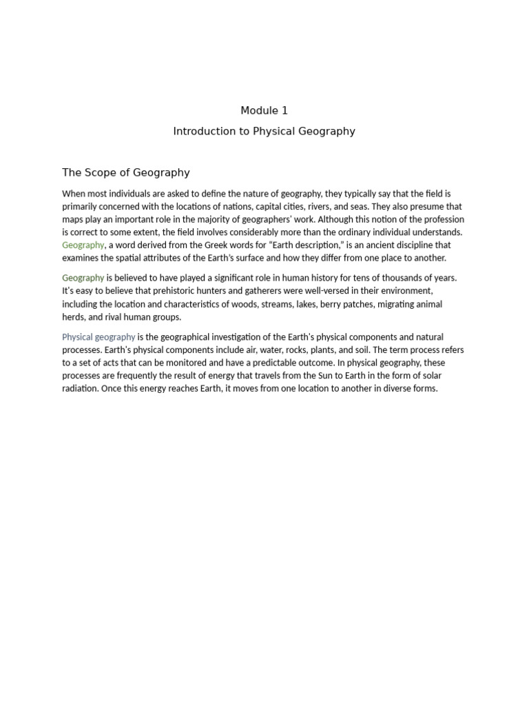 Module 1 Introduction To Physical Geography | PDF | Paradigm | Geography
