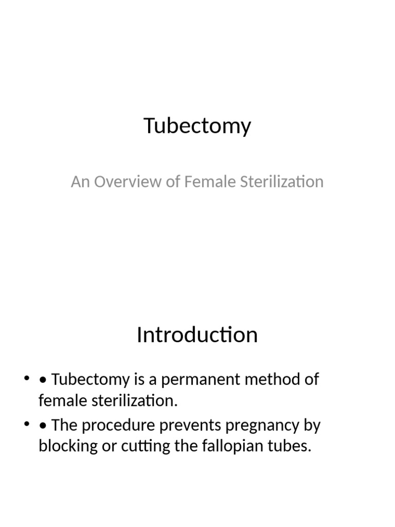 Tubectomy Presentation | PDF | Wellness | Science & Mathematics