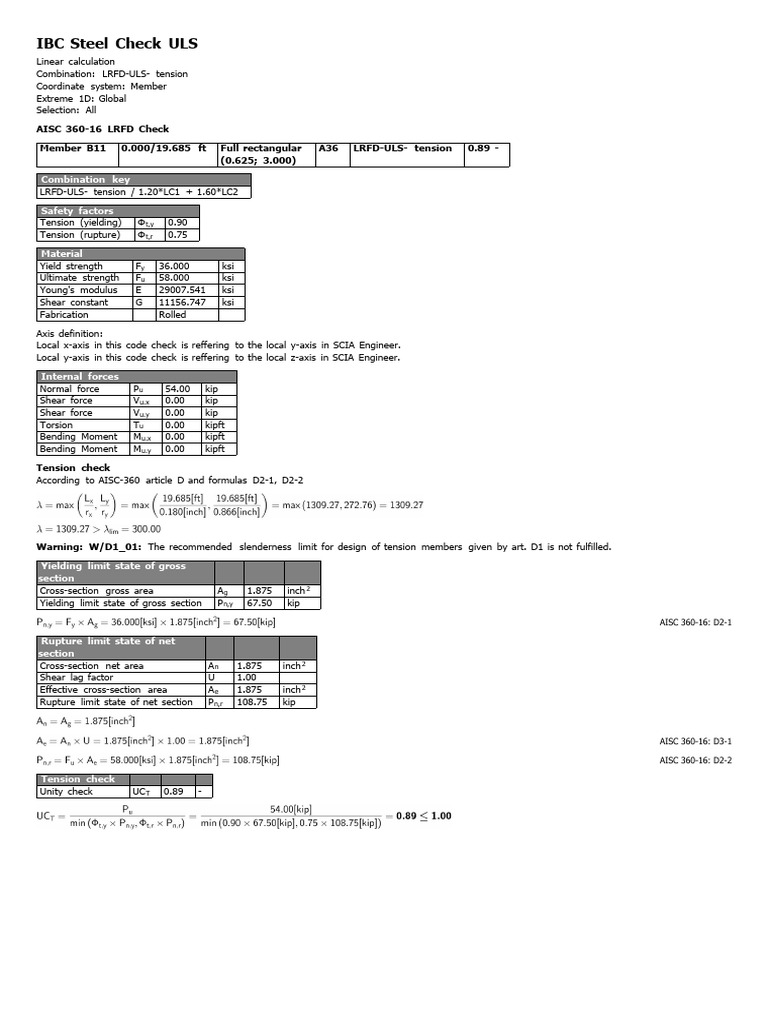 1.8 IBC Steel Check ULS | PDF