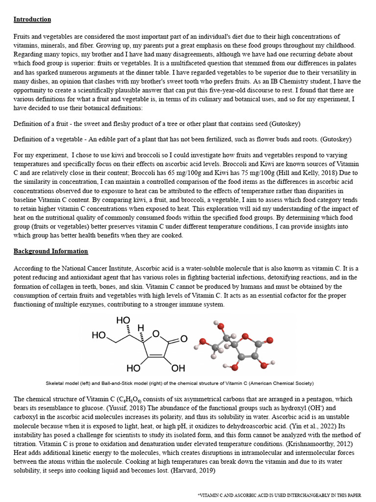 SL Chemistry IA | PDF