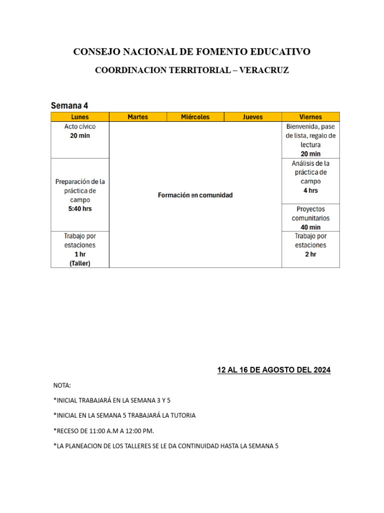 PLANEACION DE LA SEMANA 4 | PDF