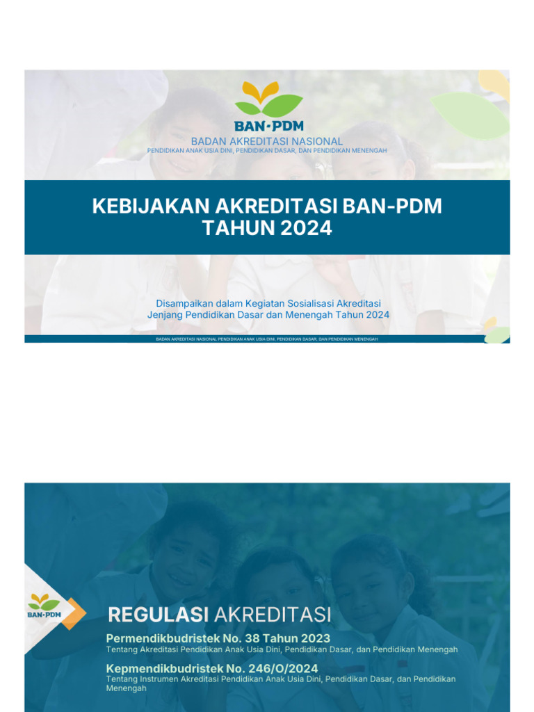 Kebijakan BAN PDM Untuk Sosialisasi Dasmen 2024 | PDF