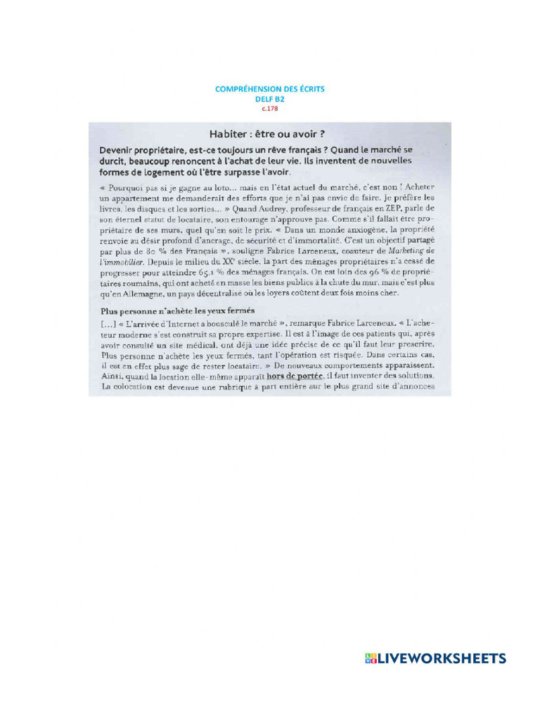 Comprehension Des Ecrits | PDF