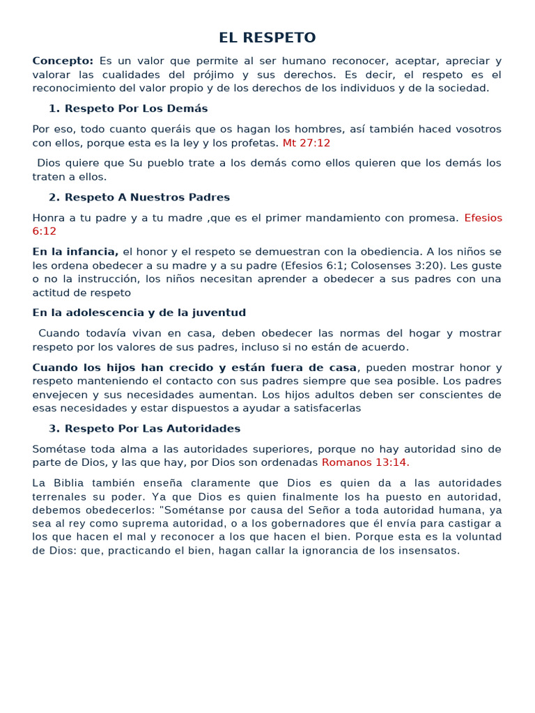 Respeto | PDF