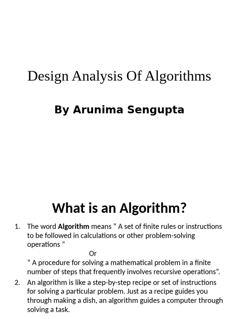 Design Analysis of Algorithms CH 1 | PDF Design Analysis of Algorithms CH 1 | PDF