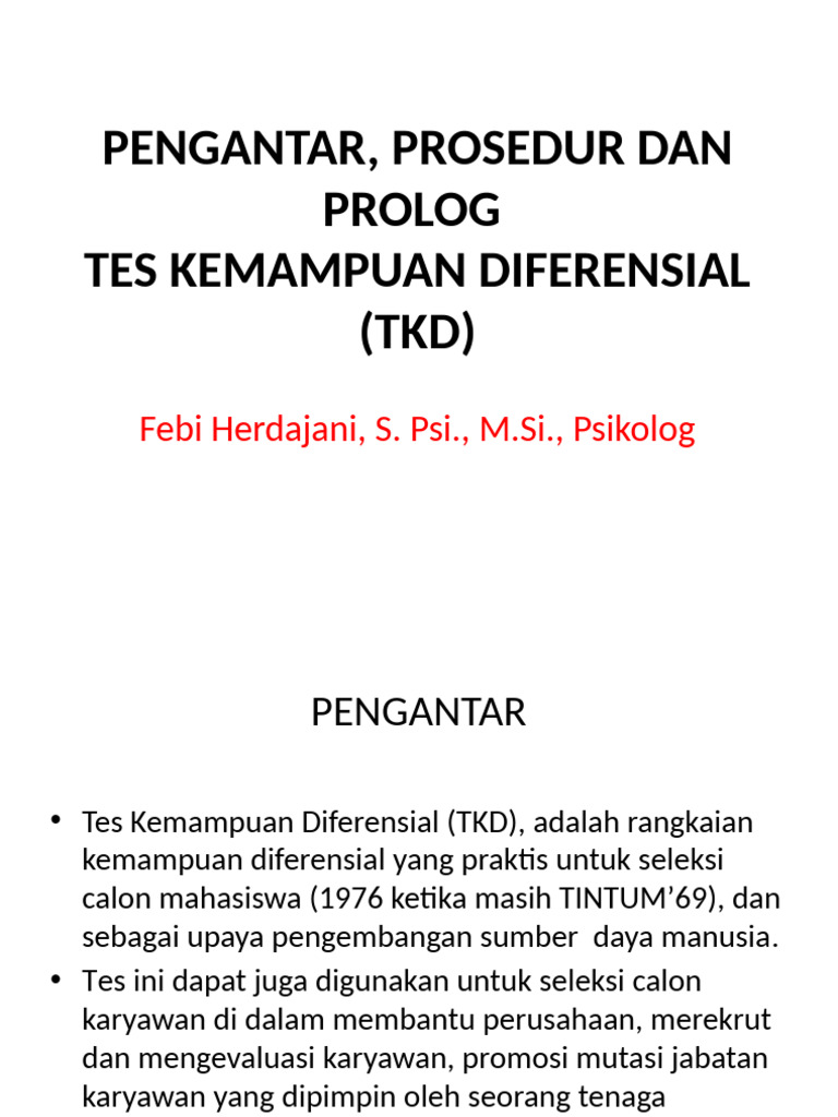 121 - 20230328095155 - 3 Pengantar, Prosedur N Prolog TKD - Online | PDF