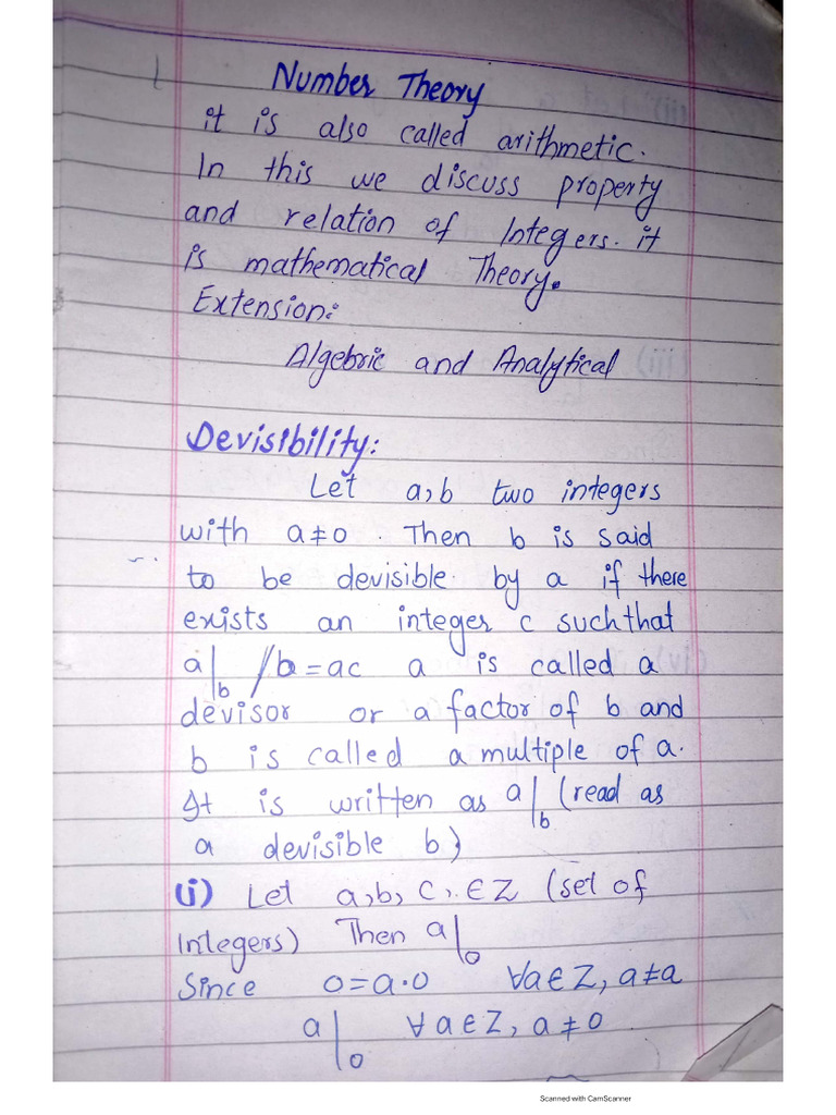 Number Theory 1 | PDF