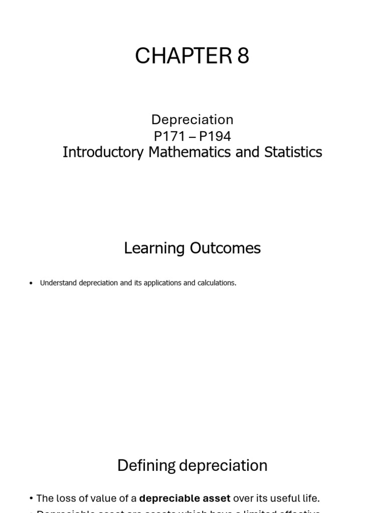 Depreciation Slides | PDF