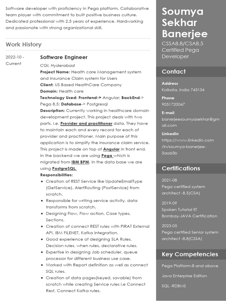 Soumya Sekhar - Banerjee - Resume Cssa | PDF