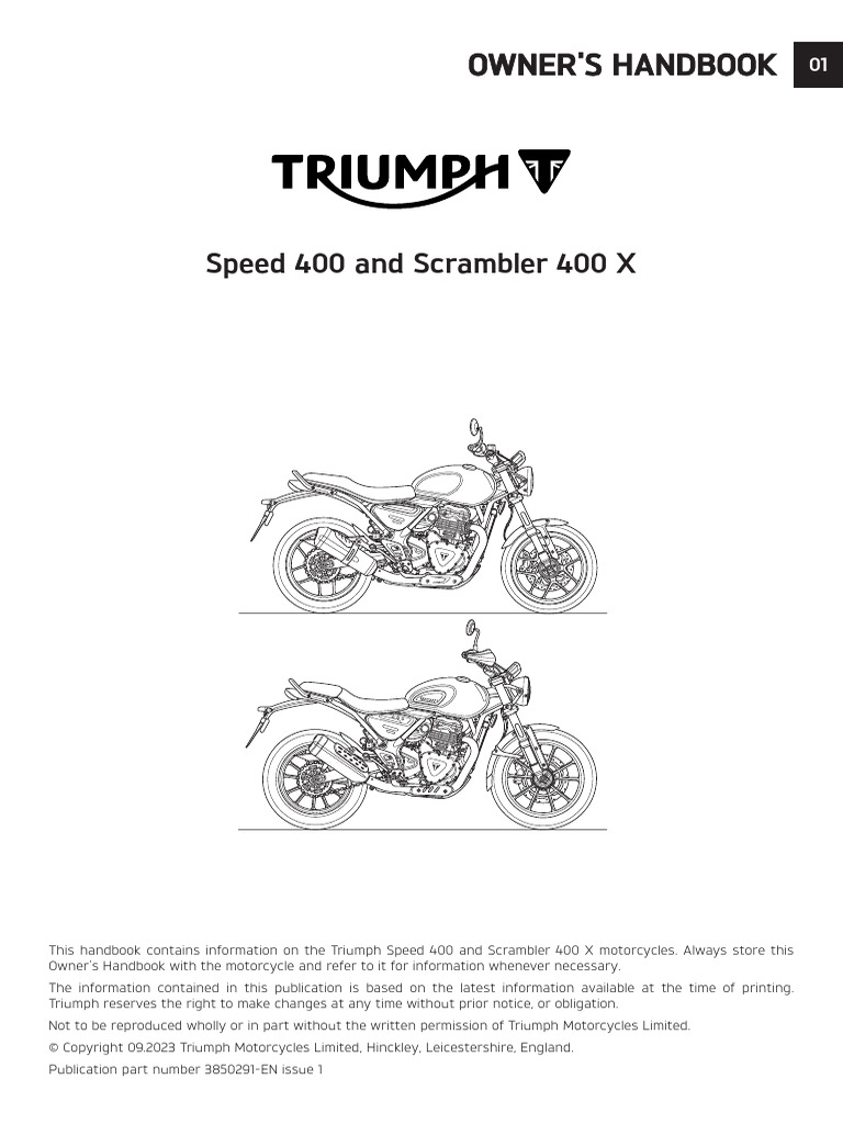 Triumph 400 Owners Manual (English) | PDF