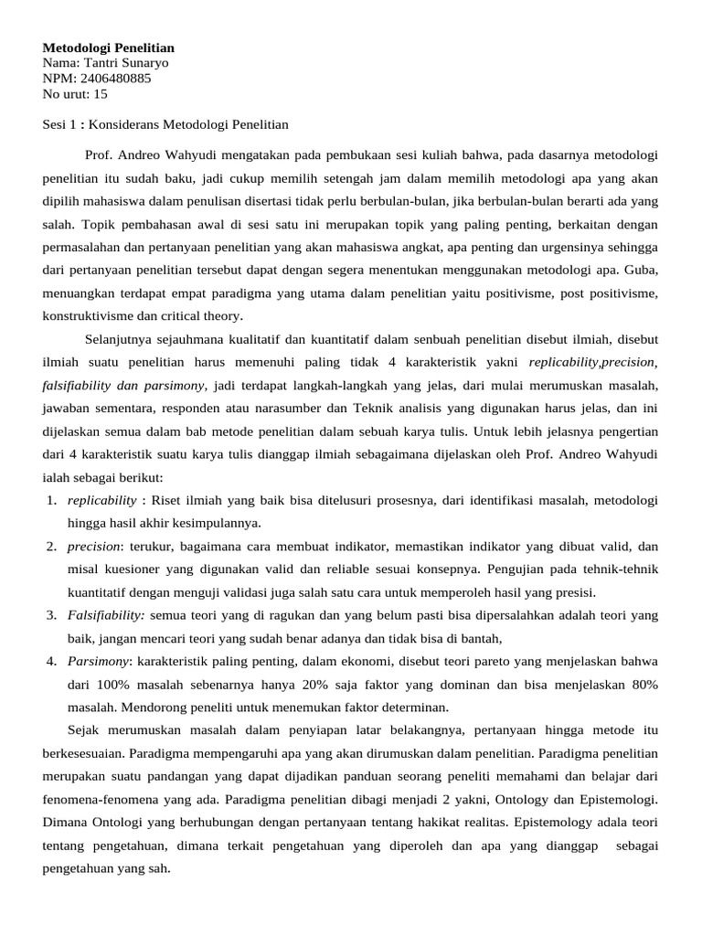 Metlit 1 Tantri Sunaryo S3FIA2024 | PDF