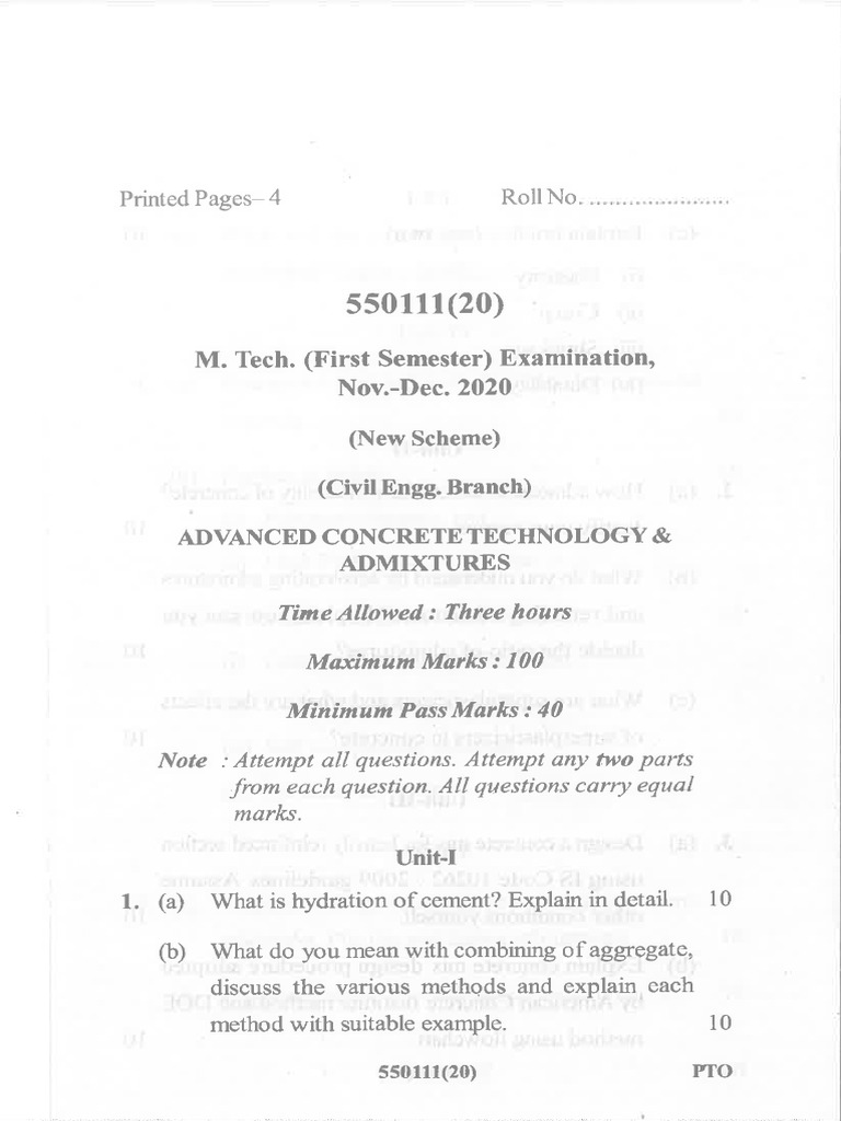 M Tech Civil Structure Papers1 | PDF