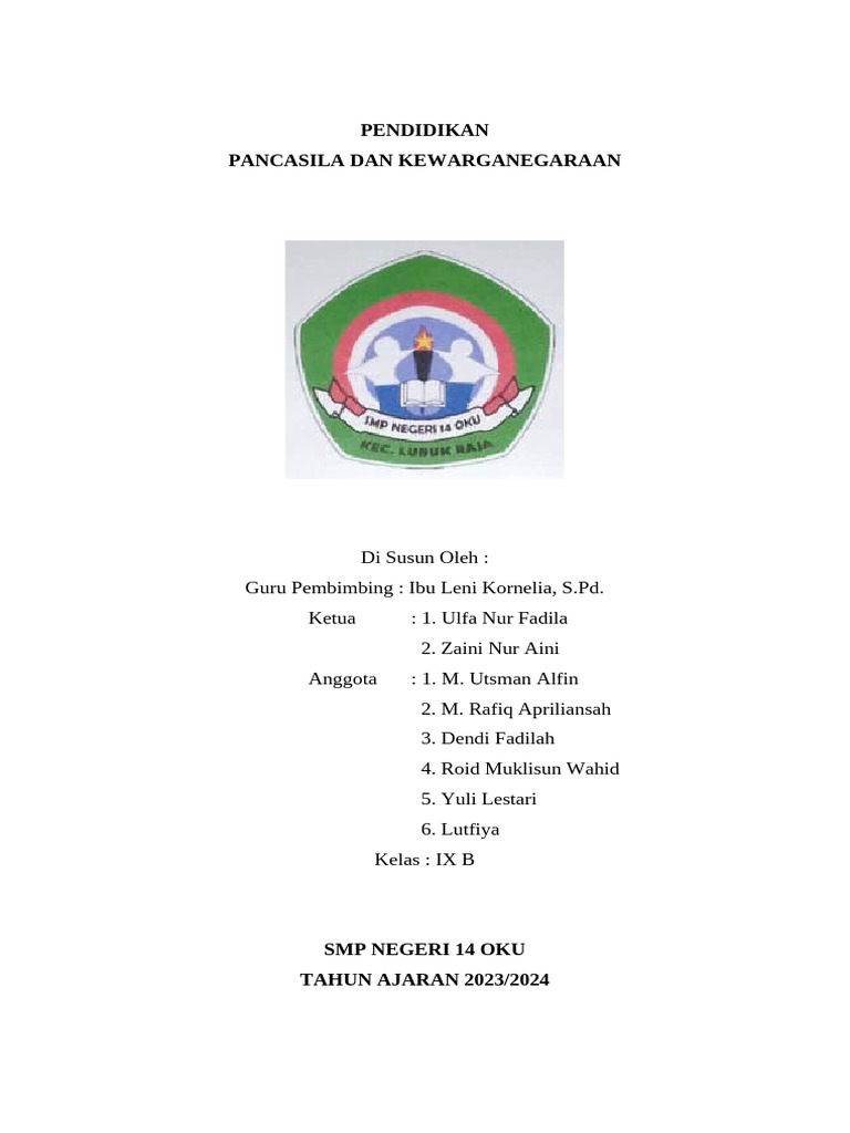 Cover PENDIDIKAN PANCASILA DAN KEWARGANEGARAAN | PDF