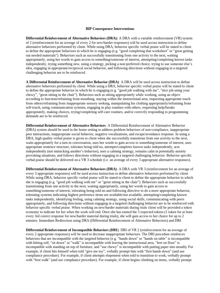 DRA and DRI Strategies for Behavior Management | PDF | Reinforcement ...