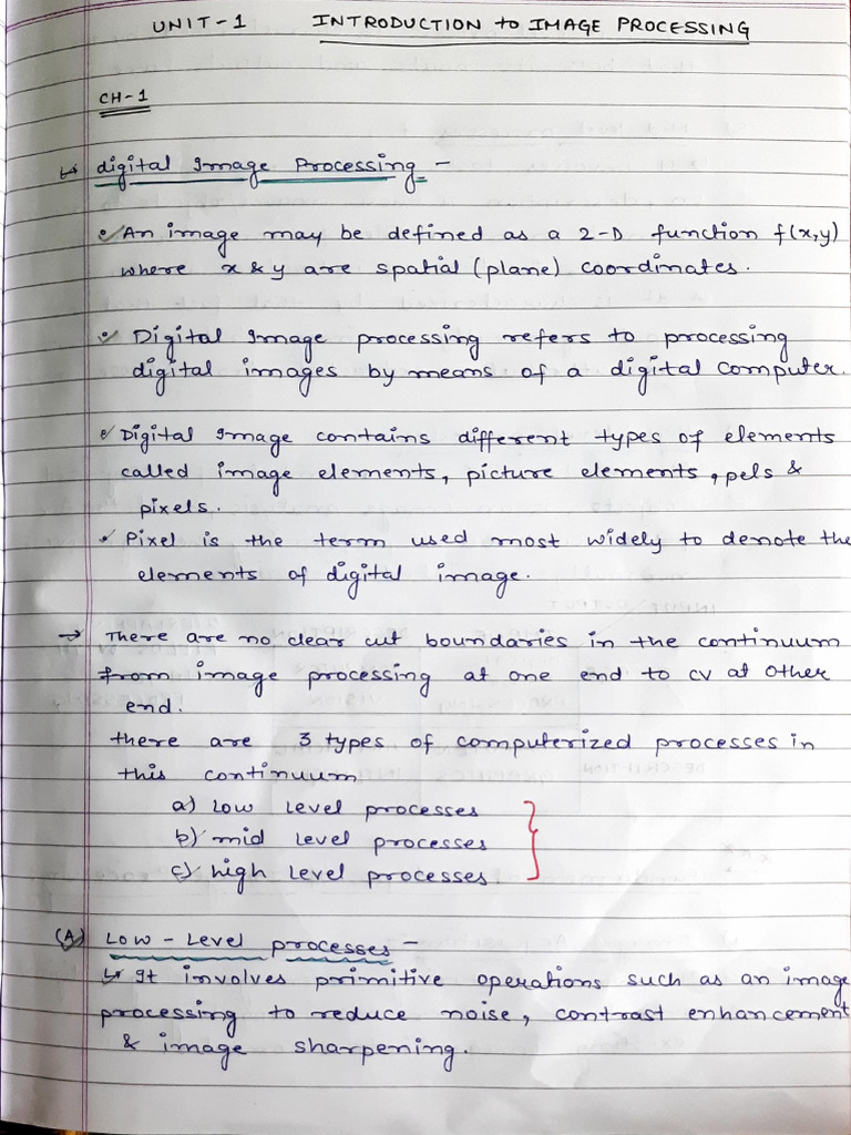 CV Unit 1 Notes | PDF
