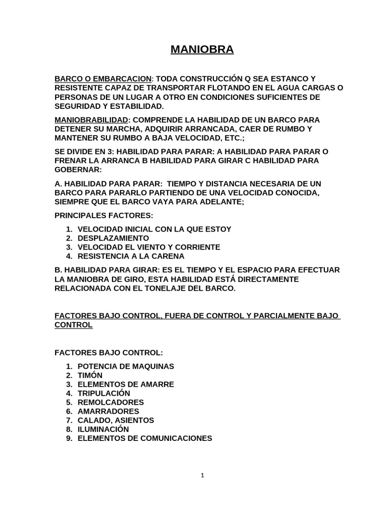 MANIOBRA | PDF | Buques | Remolcador