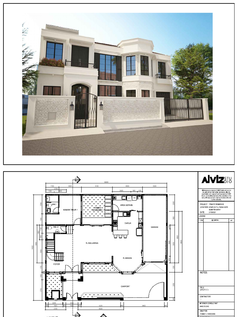 Layout & Elevasi - Rumah Parak Kopi + Furniture Plan - 1 | PDF