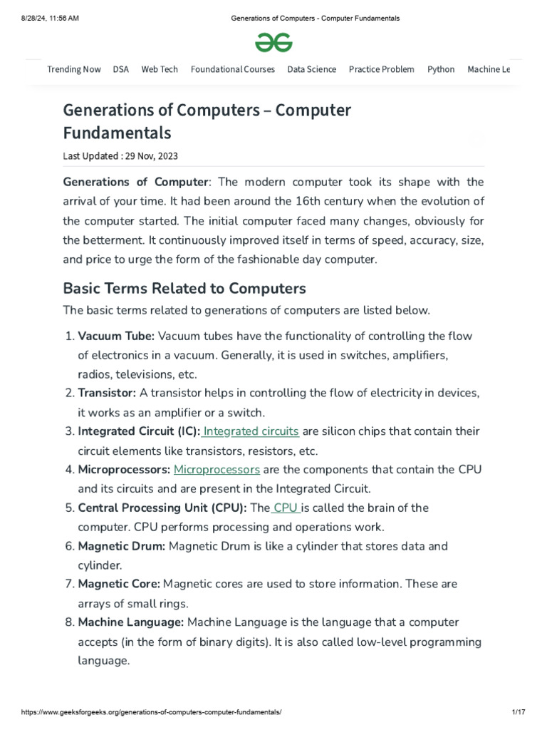 Generations of Computers | PDF