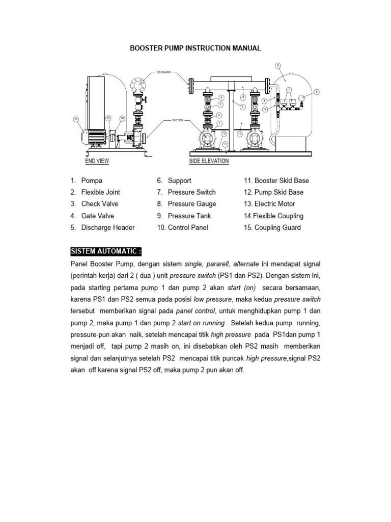 Instruction Manual Booster 2 Pump | PDF | Pump | Fluid Mechanics