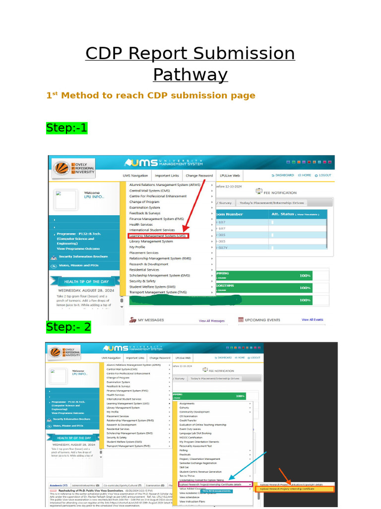 CDP Report Submission Pathway | PDF