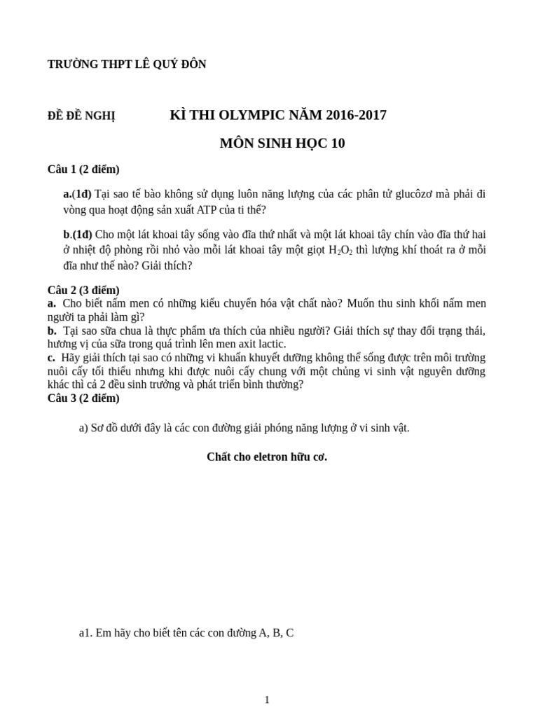 (123doc) - Bo-20-De-Thi-Hoc-Sinh-Gioi-Olympic-Sinh-Hoc-10-Co-Huong-Dan-Cham-Va-Giai-Chi-Tiet | PDF