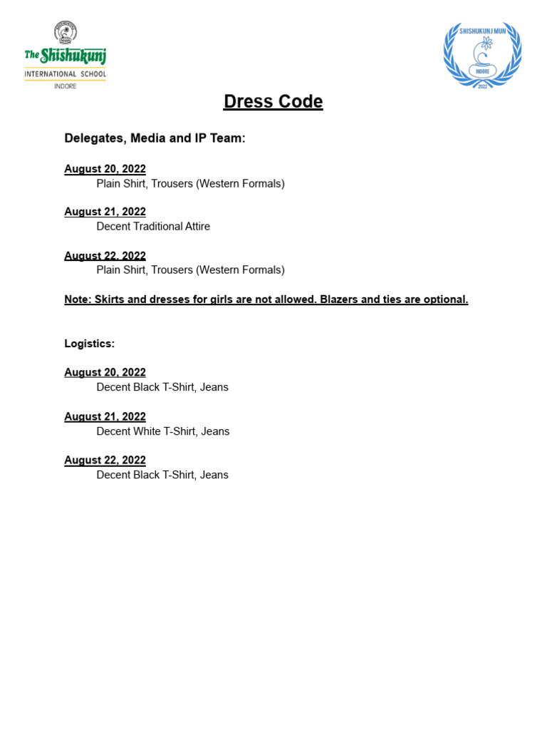 Dress Code | PDF