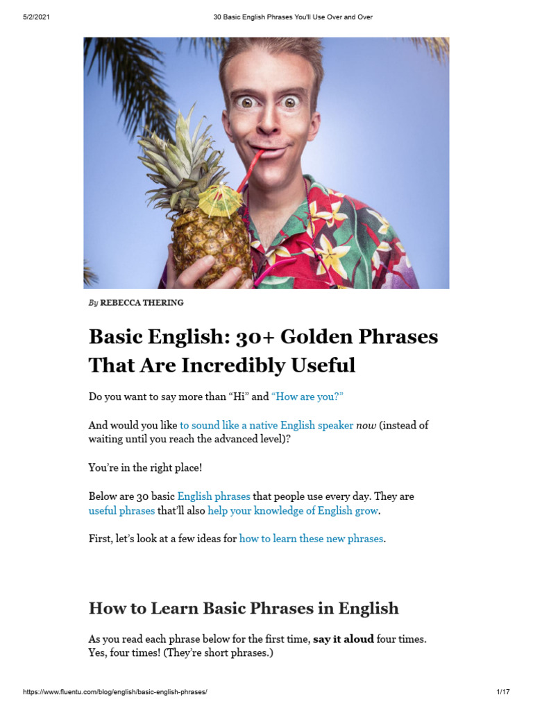 30 Basic English Phrases You'll Use Over and Over | PDF