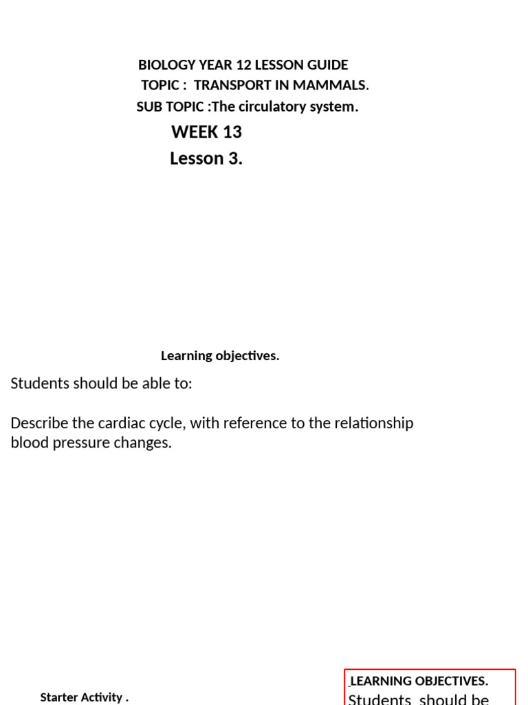 Yr 12 Lesson Guide WK 2 | PDF