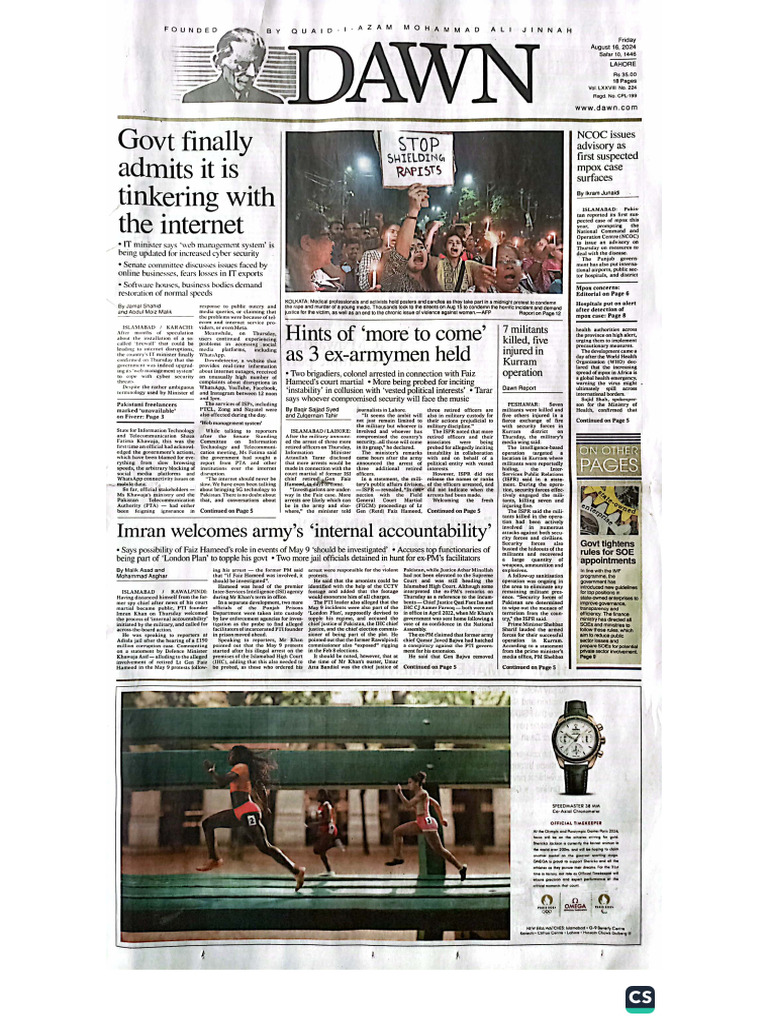 DAWN Newspaper 16 Aug 2024 | PDF