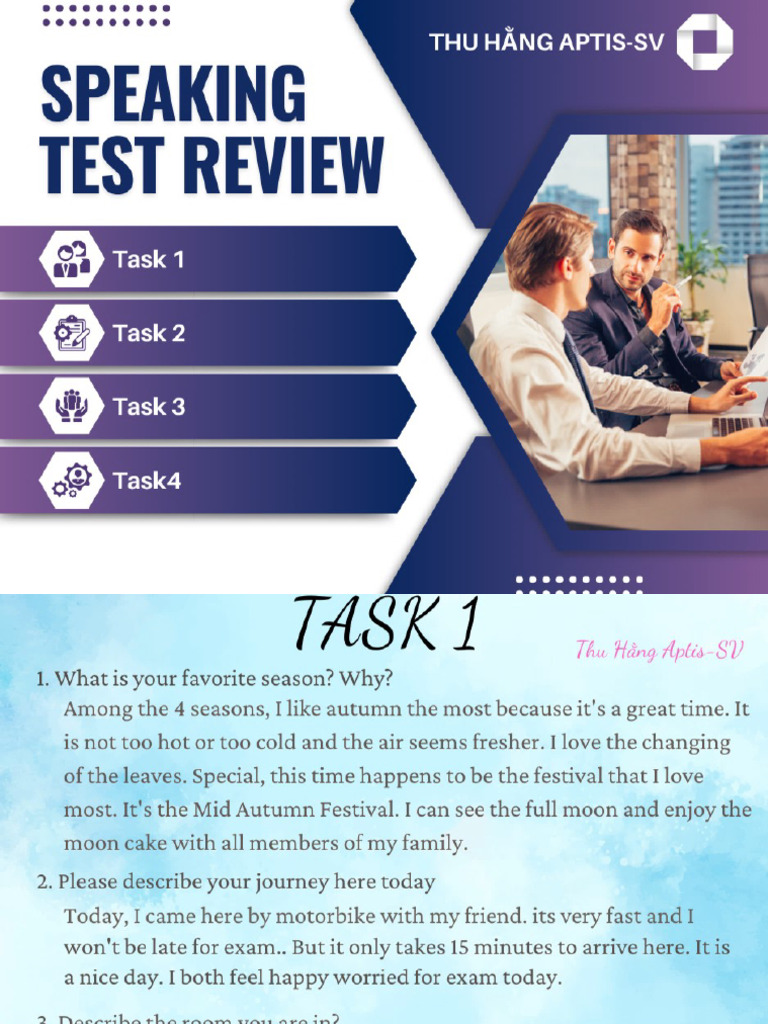 Aptis Speaking Task 2 3 | PDF