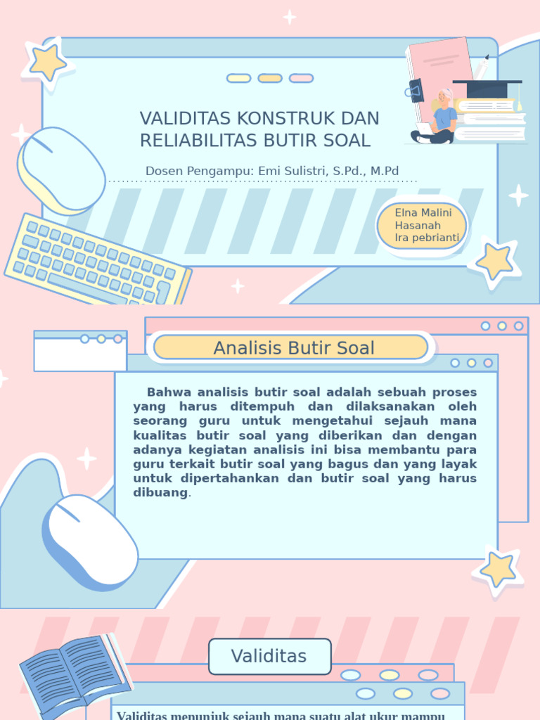 Validitas Konstruk Dan Reliabilitas Butir Soal Kel 7 PGSD 4 C | PDF