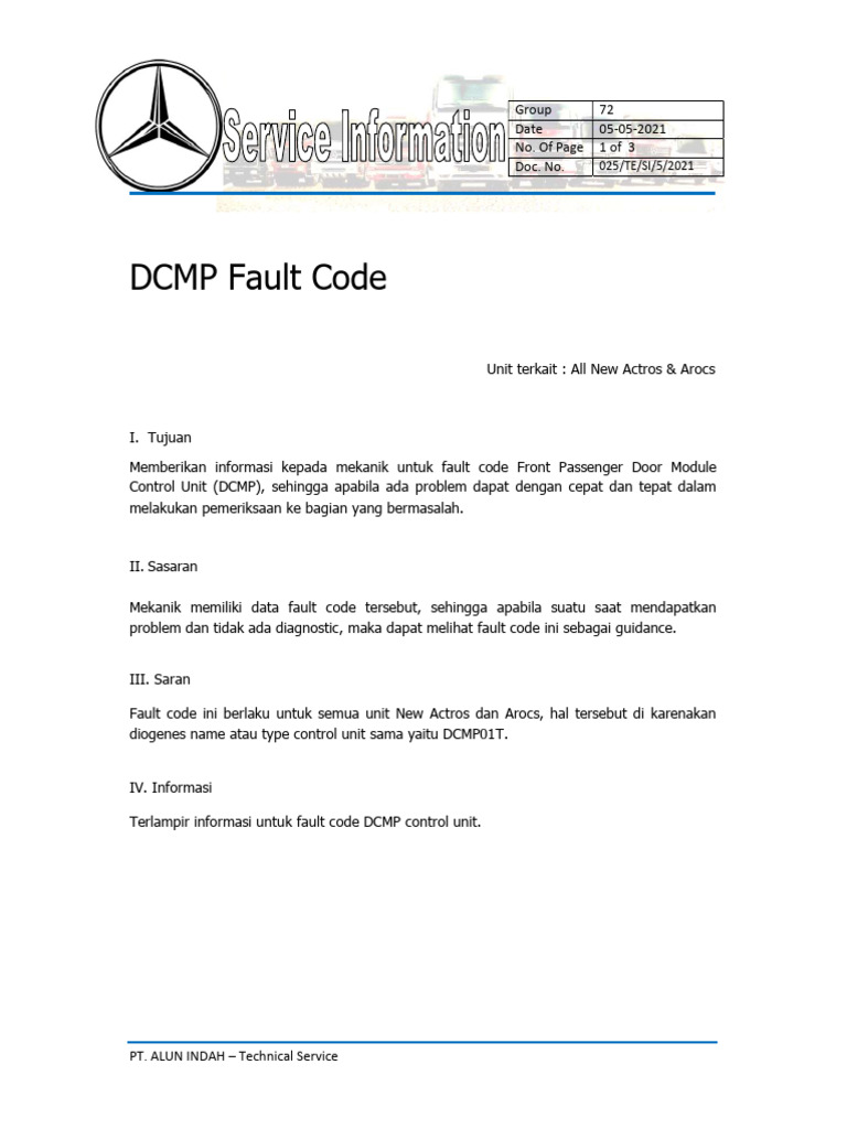025 Si Te DCMP Fault Code | PDF