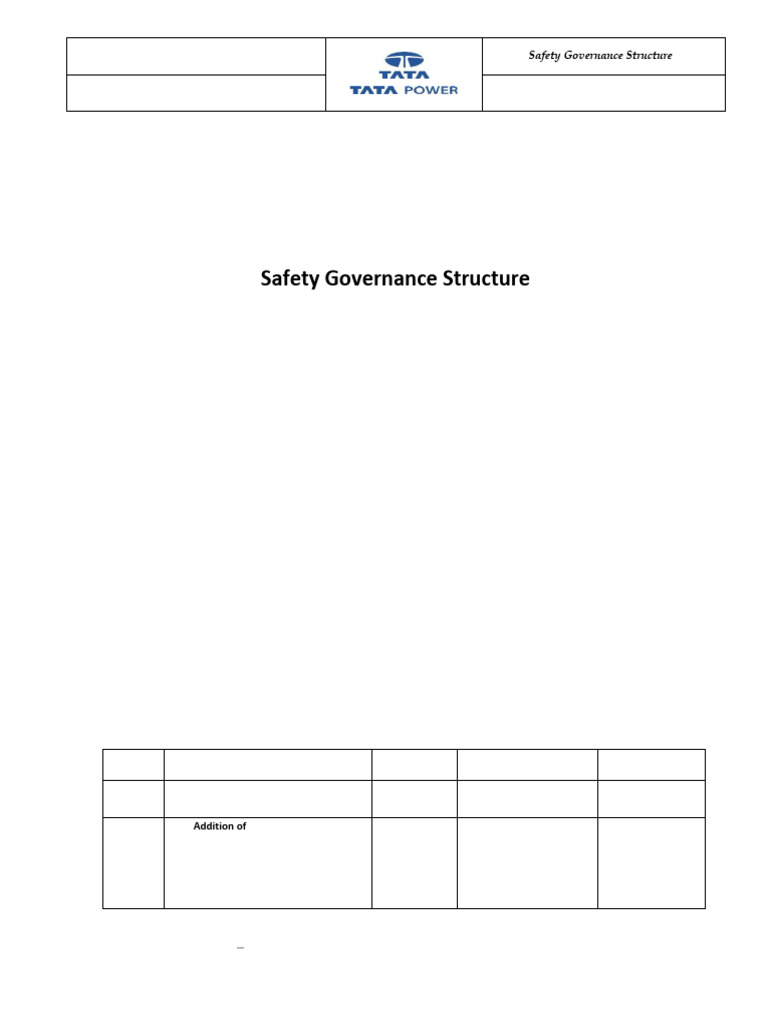 Safety Governance Structure | PDF