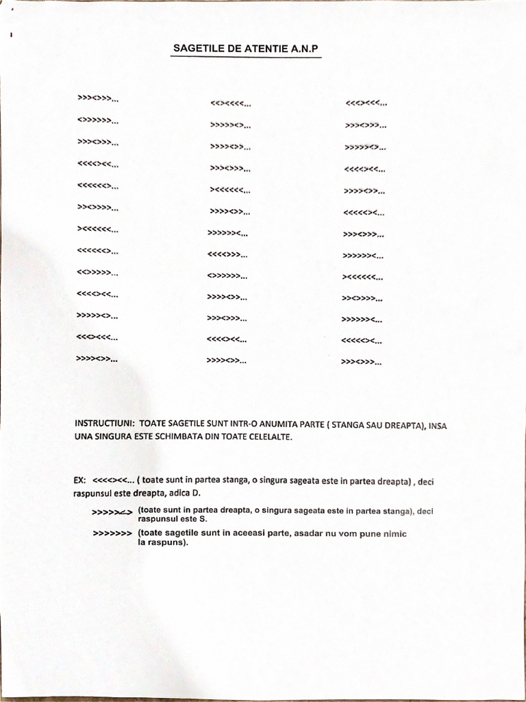 Test Psihologic Cu Sageti | PDF