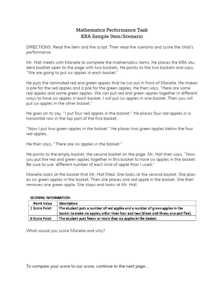 Math Scenario Perf Task A 139 | PDF | Language Arts & Discipline